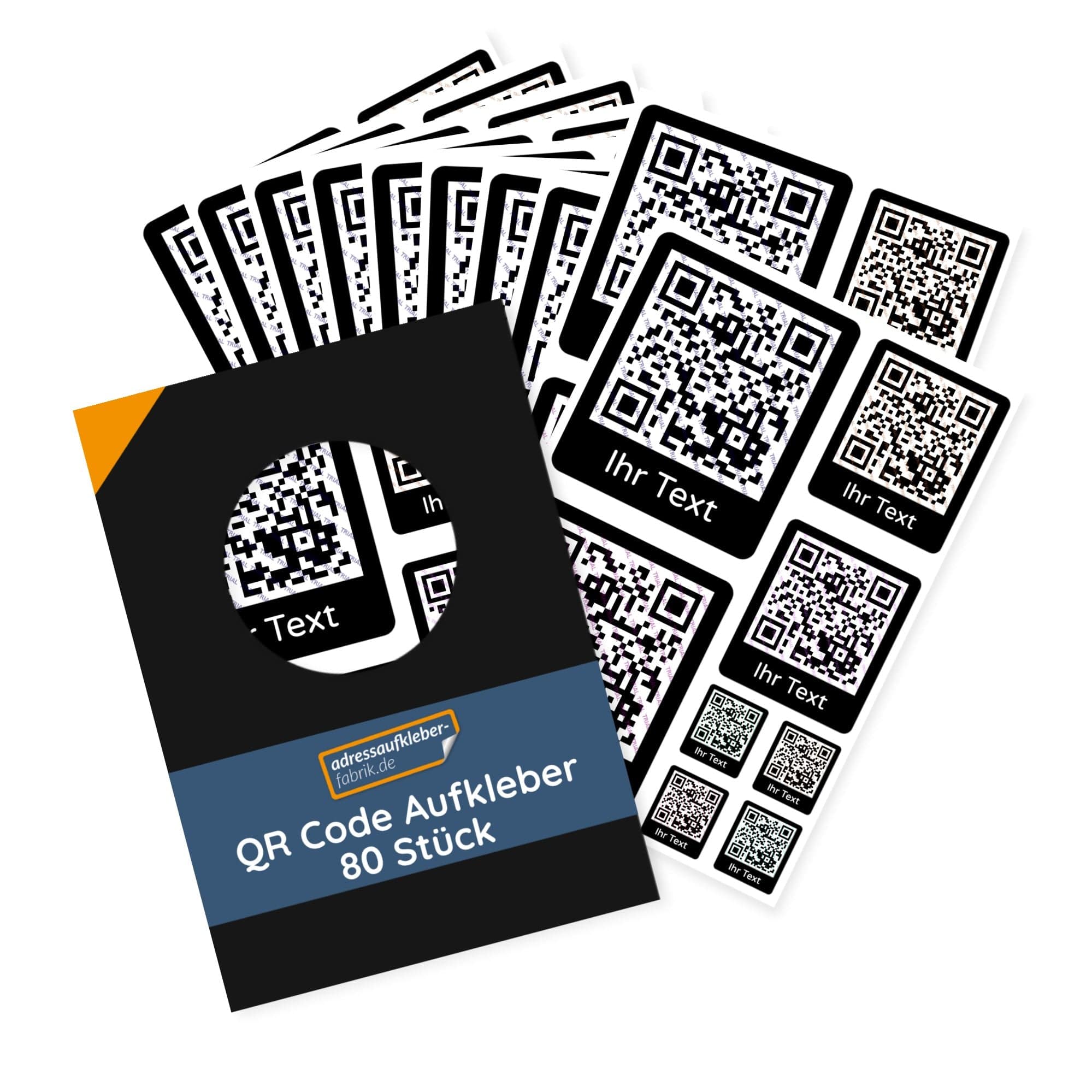 QR Code Aufkleber 80 Stück (3 versch. Größen) | adressaufkleber-fabrik.de